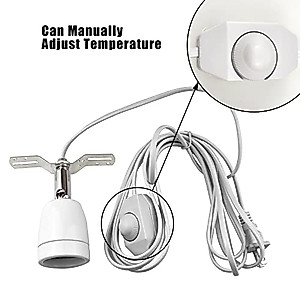 Flylin Reptile Ceramic Heat Lamp Holder, 300W Reptile Lamp Socket 360° Rating Heat Light Holder Kit E27 Socket for Lizard Turtle Snake Aquarium (no Bulb Included, White)