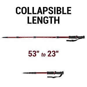 Crown Sporting Goods Shock-Resistant Adjustable Trekking Pole and Hiking Staff (Set of 2), Purple, 43-Inch