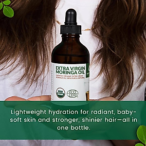 Organic Moringa Oil, Cold Pressed, Extra Virgin, 100% Pure, Food Grade