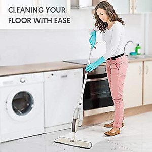 HOMTOYOU Microfiber Spray Mop Pads Reusable Washable Mop Flat Replacement Heads Refill Pack for Dust Wet Or Dry Floor Cleaning and Commercial Cleaning Refills -3Pack