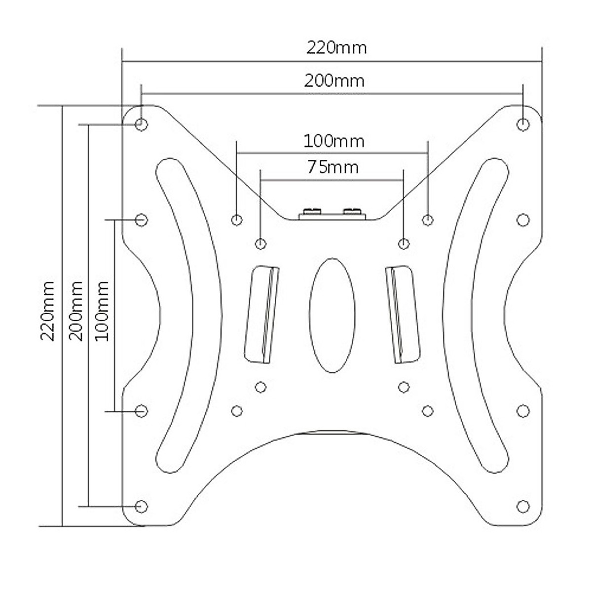 Ultra-Slim Black Fixed/Flat Low-Profile Wall Mount Bracket for NEC V323-2-AVT 32" inch LED Digital Signage