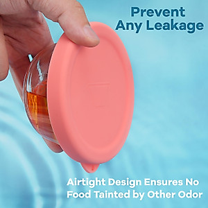 4 PCS Silicone Replacement Lids for Pyrex and Anchor Hocking Glass Custard Cups 6oz, Silicone Lids for Food Storage, Food Cover, Dishwasher Freezer Microwave Safe (Containers NOT Included)