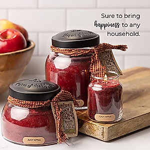 A Cheerful Giver - Juicy Apple - 34oz Papa Scented Candle Jar with Lid - Keepers of the Light - 155 Hours of Burn Time, Gift for Women, Red