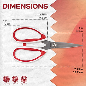 JubileeYarn Workhorse Bertha All Purpose Heavy Duty Scissors - Red & White - 1 Pair