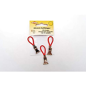 Kleiber 5 x 2 x 1 cm Towel Clip Hanger, Pack of 3, Red
