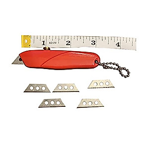 Mini Keychain Knife Box Cutter for Keyring – Small 3 Inch Utility Knife with 5 Extra Blades – Great Package Opener