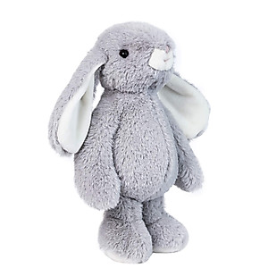 DILLY DUDU Gray Bunny Rabbit Stuffed Animal Plush Toy Best Gifts 10-Inch