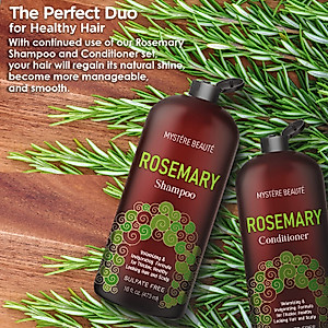 Rosemary Shampoo and Conditioner, Rosemary Oil Shampoo Promotes Hair Growth & Scalp Health, Rosemary Shampoo for Hair Growth Organic - Sulfate & Paraben Free, for Men Women - 16 fl oz each