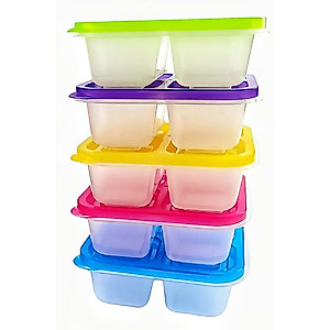 WEEK NINE Bento Lunch Boxes, Divided Bento Snack Box, 4-Compartment Reusable Meal Prep Food Containers for School, Work and Travel, Set of 5