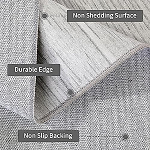 HOMBYS 9x12 ft Modern Ombre Area Rug for Living Room Bedroom, Tonal Chic Large Floor Carpet for High Traffic Areas Indoor Office Dining Room, Abstract Home Deco, Grey, Machine Washable