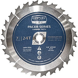 Century Drill & Tool 09103 Pacer General Purpose Circular Saw Framing Blade, 7-1/4" 24T, 10-Pack
