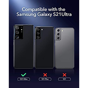 ESR Camera Lens Protector Compatible with Samsung Galaxy S21 Ultra [2-Pack] [Scratch-Resistant Tempered Glass] [Ultra-Thin], Black