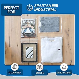Spartan Industrial - 16” X 24” (100 Count) 2 Mil Clear Reclosable Zip Plastic Poly Bags with Resealable Lock Seal Zipper
