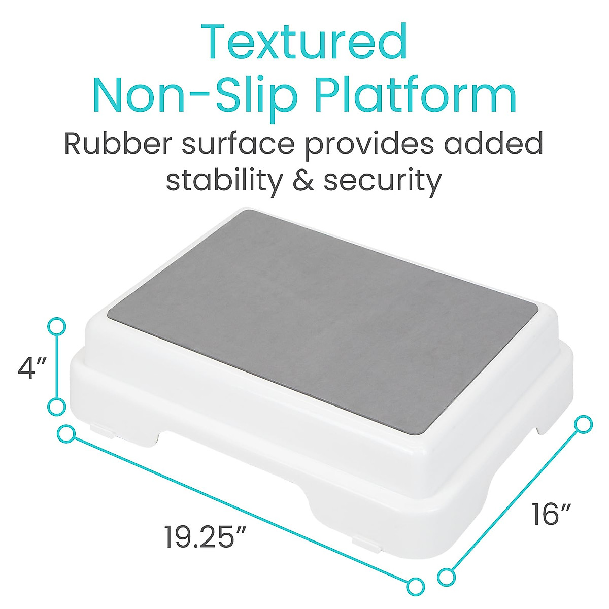 Vive Bath Shower Step Stool (4.5") - Slip Resistant, Stackable, Indoor/Outdoor - Safety Stepping Stool Bathroom Aid for Handicap, Elderly, Seniors, Bathtub, High Beds, Kitchens - Nonslip