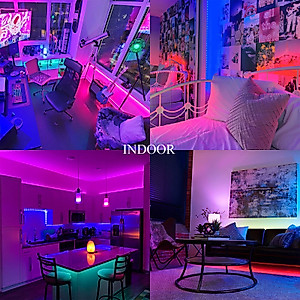 CHARKEE Outdoor LED Strip Lights Waterproof 32.8ft (16.4ft*2), LED Tape Lights with Remote, RGB Light Strips Outdoor, Room Lights Color Changing for Bedroom, 12V LED Light Strip Waterproof