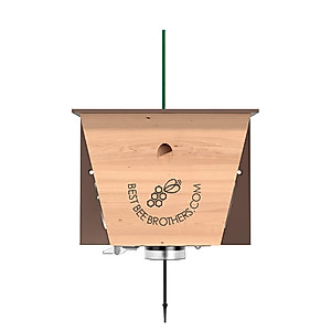 Carpenter Bee Traps for Outside - Carpenter Bee Trap, Turbo Trap 2.0 W/Bee Vault Wood Bee Traps - Carpenter Bee Traps for Outdoors Hanging - Bee Catchers for Outside (Brown, 2 Pack)