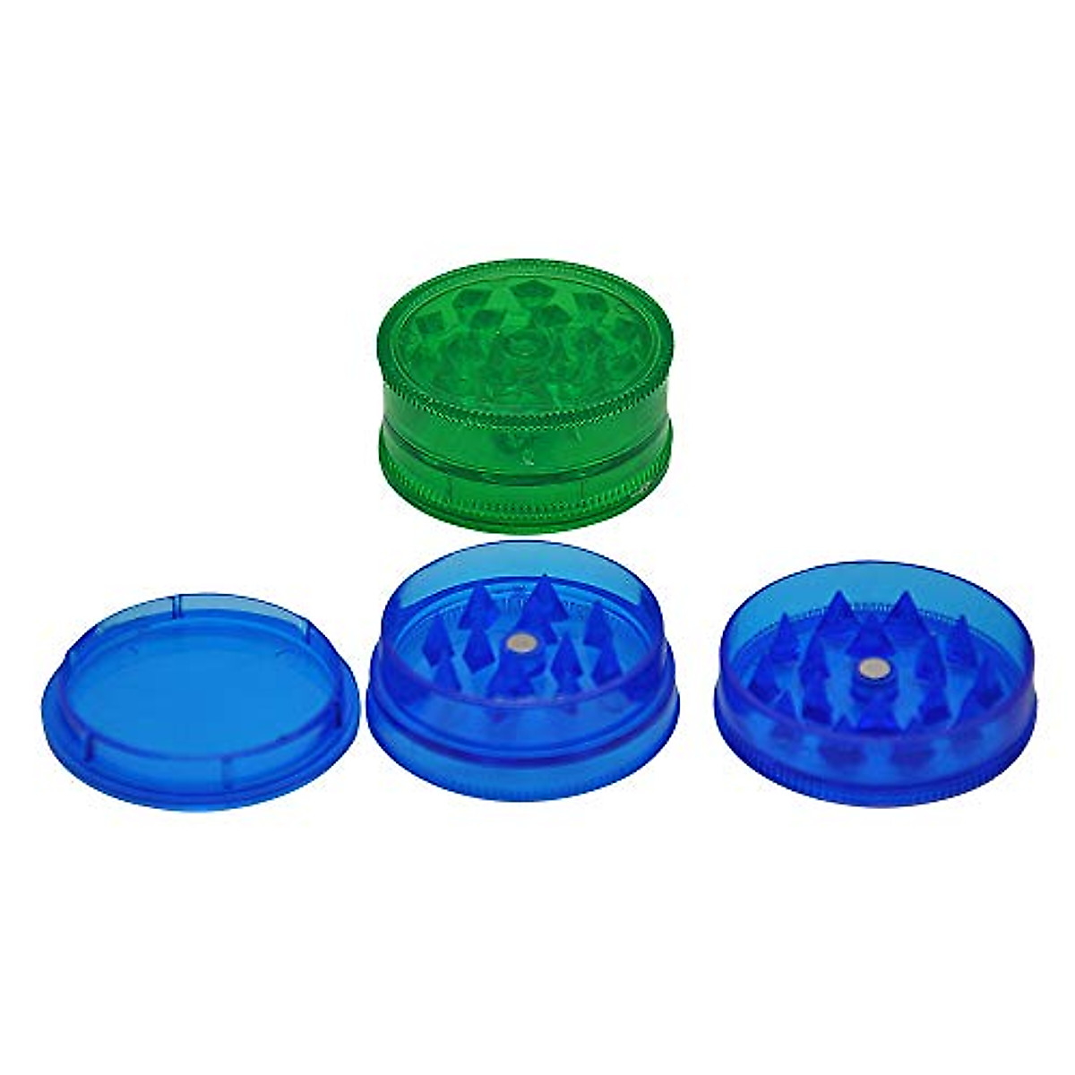 Magnetic Plastic Grinder Crusher 63 mm 3 Layers Assorted Colors (12pcs)