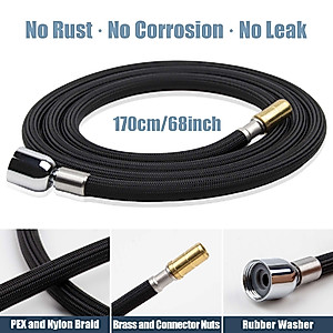 Kitchen Hose for Kohler Kitchen Faucet Parts K-1219935-BC，Pull Down Faucet Hose Replacement K-1304674-BC, Chrome Finish, 68 Inches