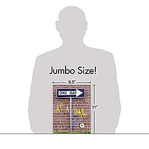 NobleWorks - Recovery Jumbo Greeting Card (Extra Large 8.5 x 11 Inch) - Encouragement, AA Sobriety Support Happy Anniversary Notecard from Group - One Day At A Time J9707