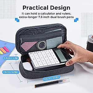 Zcassi Big Capacity Pencil Case 3 Compartments Canvas Bag Multifunctional Marker Pen Pouch Holder Office College School Durable Portable Large Storage Bag for Kids Teens Student Adults