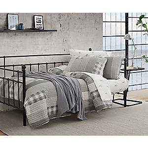 Eddie Bauer Home - Queen Quilt Set, Cotton Reversible Bedding with Matching Shams, Home Decor for All Seasons (Fairview Grey, Queen)