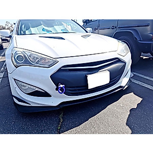 iJDMTOY Blue Track Racing Style Tow Hook Ring Compatible with 2010-2016 Hyundai Genesis Coupe 2-Door, Made of Lightweight Aluminum