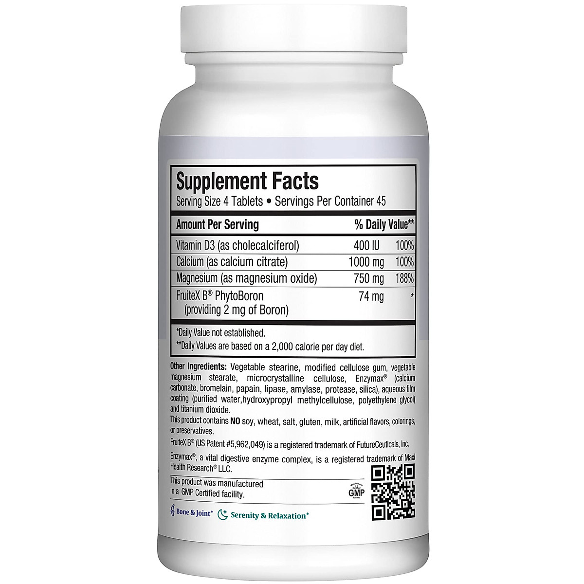 Maxi Health Calcium Magnesium Supplement with Vitamin D3 and Boron - Kosher Bone Health & Nighttime Formula, Calcium Citrate CalMag & Vitamin D (180 Tablets)