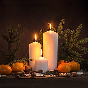 3 Pack 3×6 Inch Pillar Candles, Unscented Column Candles for Home Restaurants Spa Church Weddings, Smokeless Dripless and Clean Burning Emergency Candle - White