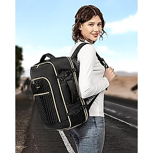 LOVEVOOK Travel Backpack,Carry On Backpack Flight Approved with Toiletry Bag,Expandable Large Laptop Backpack Women Waterproof Backpack Fit 17.3 Inch with USB Charging Port Shoes Compartment