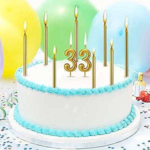 BeautyChen Birthday Candles 22 Pieces Birthday Numeral Candles Cake Numeral Candles Number 0 1 2 3 4 5 6 7 8 9 (0-9) Glitter Cake Topper Decoration for Birthday Wedding Party Anniversary