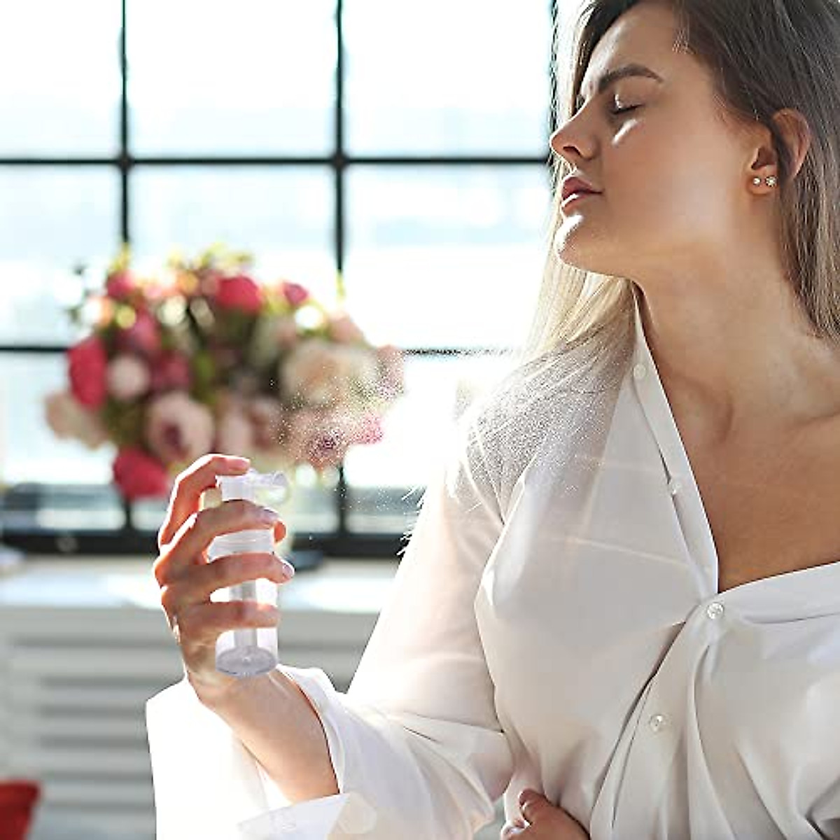 AKOAK 1 Pack 110ml Portable Detachable Travel Spray Bottle Container PET Cosmetics Bottle Transparent Dry Powder Spray Bottle