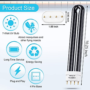 2 Pcs B24b Stinger Bug Zapper Replacement Bulbs 24w Black Flag Bug Zapper Bulb UV Light Ultraviolet Mosquito Killer Lamp Insect Trap Replacement UV Bulb for Stinger Bk300, Bk310, Bk500