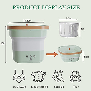 Mini Foldable Washing Machine for Baby Clothes, Underwear or Small Items, Foldable Portable Turbine Washer with Drain Basket for Apartment Dorm, Camping, Travelling, Gift for Friend or Family