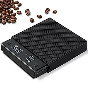 TIMEMORE Exclusive - Black Mirror Basic PRO Coffee Scale with Timer, Espresso Scale with Flow Rate Function, 2000g/0.1g High Accuracy, Digital Coffee Scale for Pour Over Drip Coffee, Black