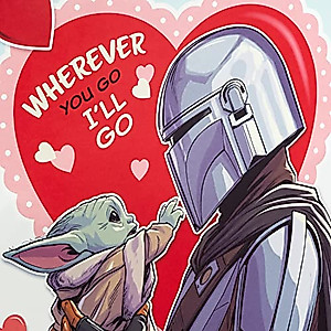 Hallmark Star Wars The Mandalorian Valentine's Day Gift Bag Set (2 Bags: 1 Large 13", 1 Extra Large 15") Grogu, Baby Yoda, for Kids, Husbands, Fans