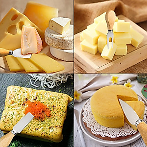 RMAMSCOV Cheese Knife Set, 8 PCS Stainless Steel Cheese Knife with Wood Handle, Butter Knife & Fork Cheese Tools,2 Cheese Knife, 2 Cheese Shaver, 2 Cheese Fork,2 Cheese Spreader