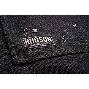 Hudson Durable Goods - Waxed Canvas Apron - Black Apron for Men and Women - With Pockets & Crossback