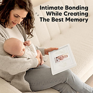 Baby Hand and Footprint Kit - Personalized Baby Gifts, Baby Footprint Kit, Newborn Keepsake Baby Handprint Kit, Baby Nursery Decor, New Baby Gift Sets, Baby Shower Gifts for Girls, Boys (Alpine White)