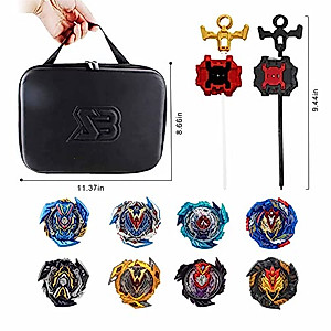 Gytobytle 8 Bey Spinning Top Valtryek Launcher Battling Set, Blade Burst Surge Metal Fusion with Box for Boys Kids