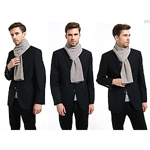 LanHong Men Winter Cashmere Scarf Wool Soft Warm Knitted Casual Scarves for Men