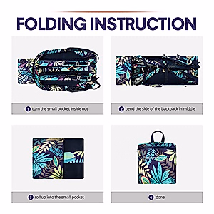 SAVVY NOMAD 40L Hiking Travel Packable Lightweight Camping Backpack Daypack with Removable Belt Bag for Women Men-Purple Leaf