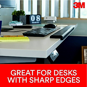 3M Gel Wrist Rest for Standing Desks, Accommodate Different Working Positions, Black (WR200B) 30.13 x 1 x 3.25 inches