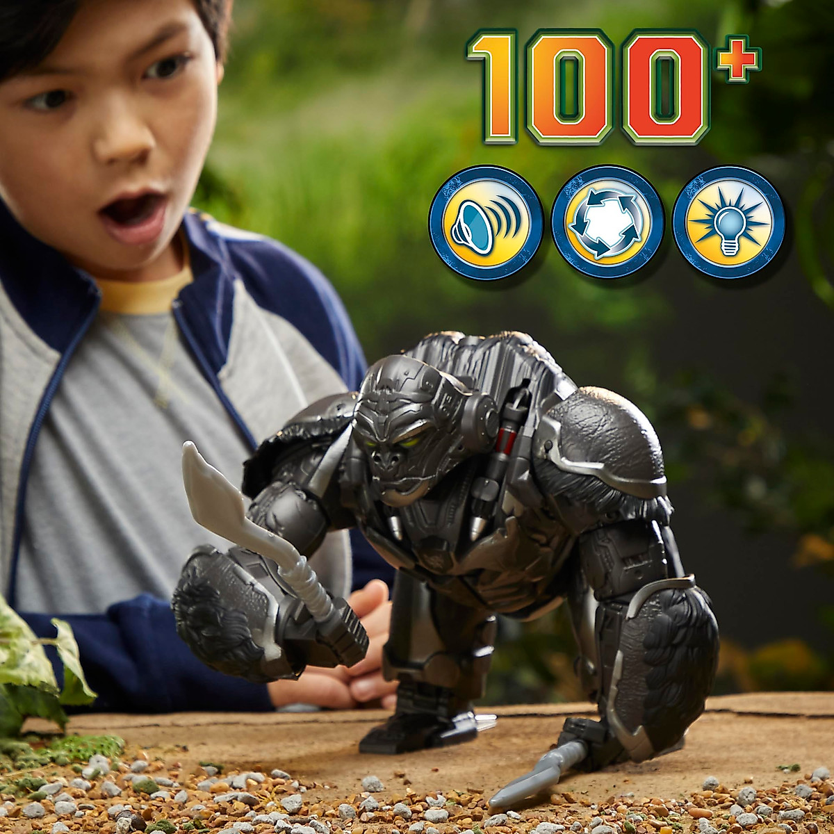 Transformers Toys Rise of The Beasts Command & Convert Animatronic Optimus Primal Toy, 12.5-Inch, Toys for Boys and Girls Ages 6 and Up