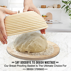 Nestled Niche Bread Proofing Basket, Tools and Accessories with Bread Bowls for Rising and Baking, Cane Wicker Banneton and Round Bread Scraper