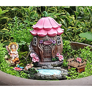 Aivanart Fairy Garden Decor House Kit, Miniature Garden Sculpture Statues Accessories Gifts for Kids Christmas Yard Decor Figurines Outdoor