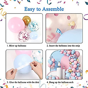 Pink and Blue Balloons, DIY Gender Reveal Party Balloons, 100PCS Pink Blue Confetti Balloons Garland Arch Kit for Boys Girls Gender Reveal Birthday Baby Shower Decorations