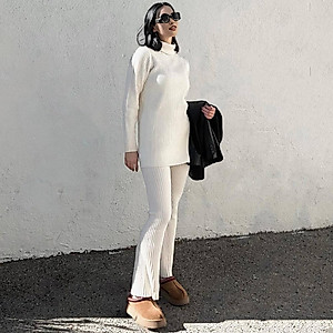 metricfalcon Women's Platform Mini Boots Slippers for Women Indoor Slippers Slip on Fur Fleece Lined Suede Short Ankle Boots