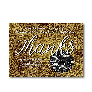 Cheerleading Thank You Gift, Coaches Cheer Pom Pom, Pictures, Wall Art, Yellow Gold Vegas Black White, Unframed 8x10 PHOTO print, A good COACH can change a game, A GREAT coach can change a LIFE