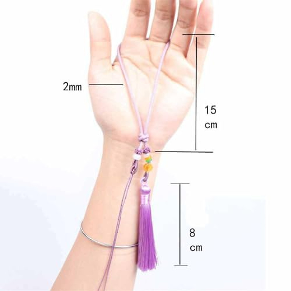 SHTGOI 5 pcs Chinese Tassel Pendant Silk Tassel Pendant with Jade and Beeswax Handmade Colorful Beads Tassels for Bookmarks Tassels Keychains Car Pendant Jujube Red