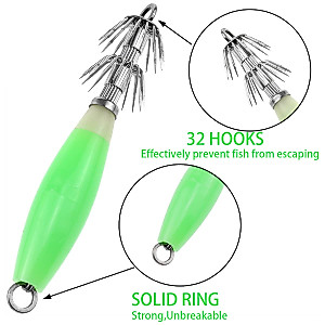 Haidong 2pcs Luminous Squid Clip Fluorescent Cuttlefish Clip The Octopus attracts Hard Bait Tackle